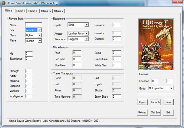 Ultima Saved Game Editor - The Codex of Ultima Wisdom, a wiki for ...